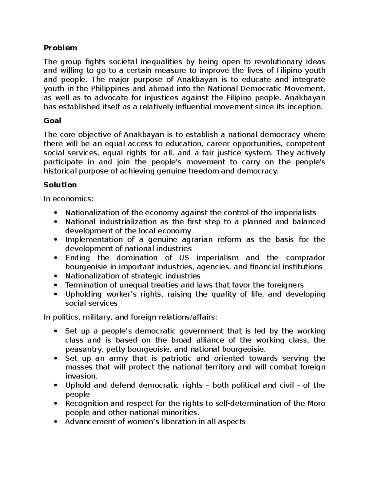 ANAKBAYAN LECTURE NOTES ACTIVITY - Criminology - Studocu