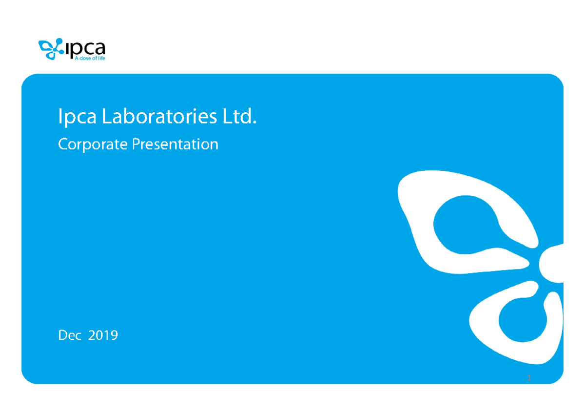 Ipca corporate Presentation - Ipca Laboratories Ltd. Corporate ...