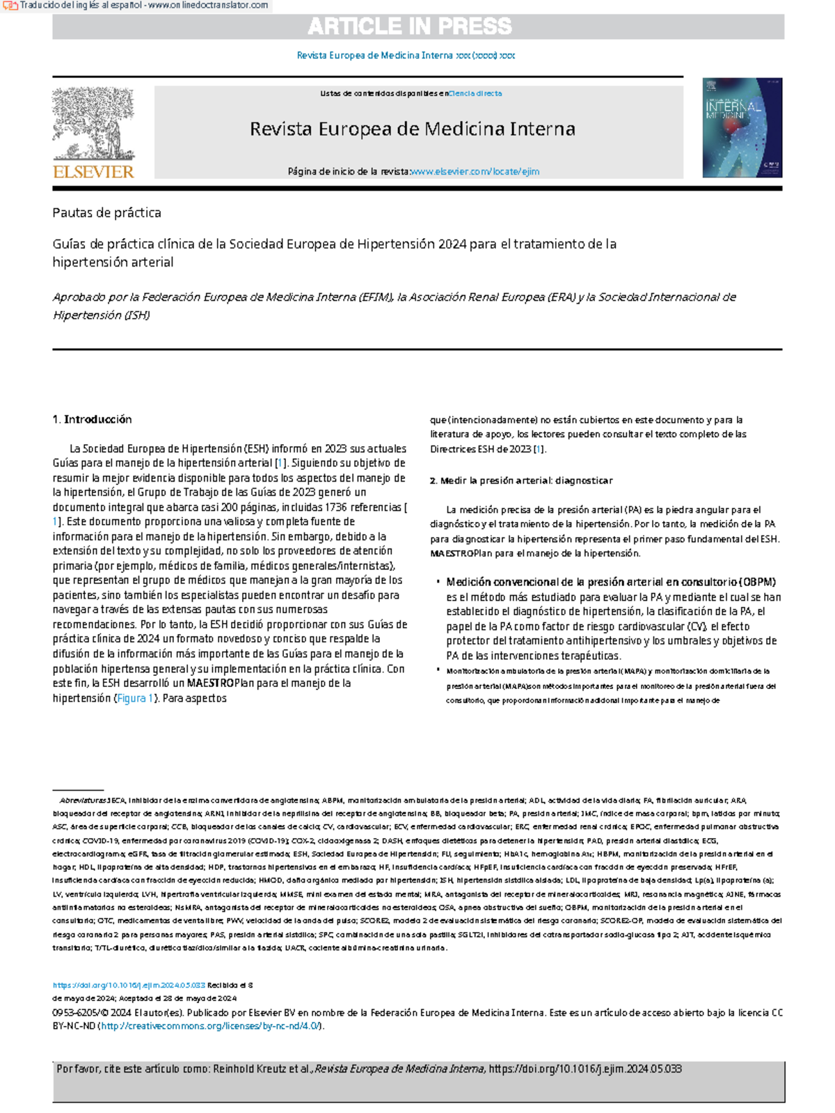 2024 European Society of Hypertension clinical practice guidelines for the management of ...