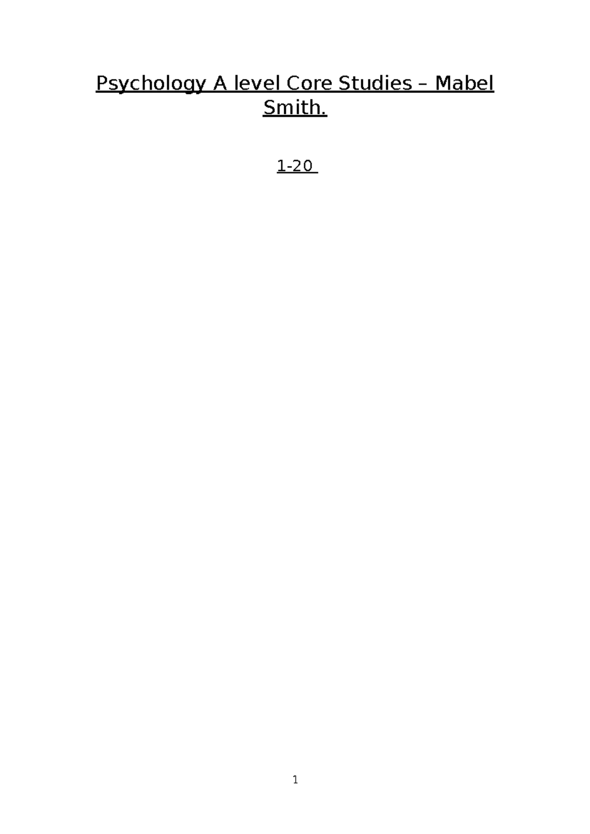 Core studies - 1- A1 core studies Social – Milgram and Bocchiaro ...