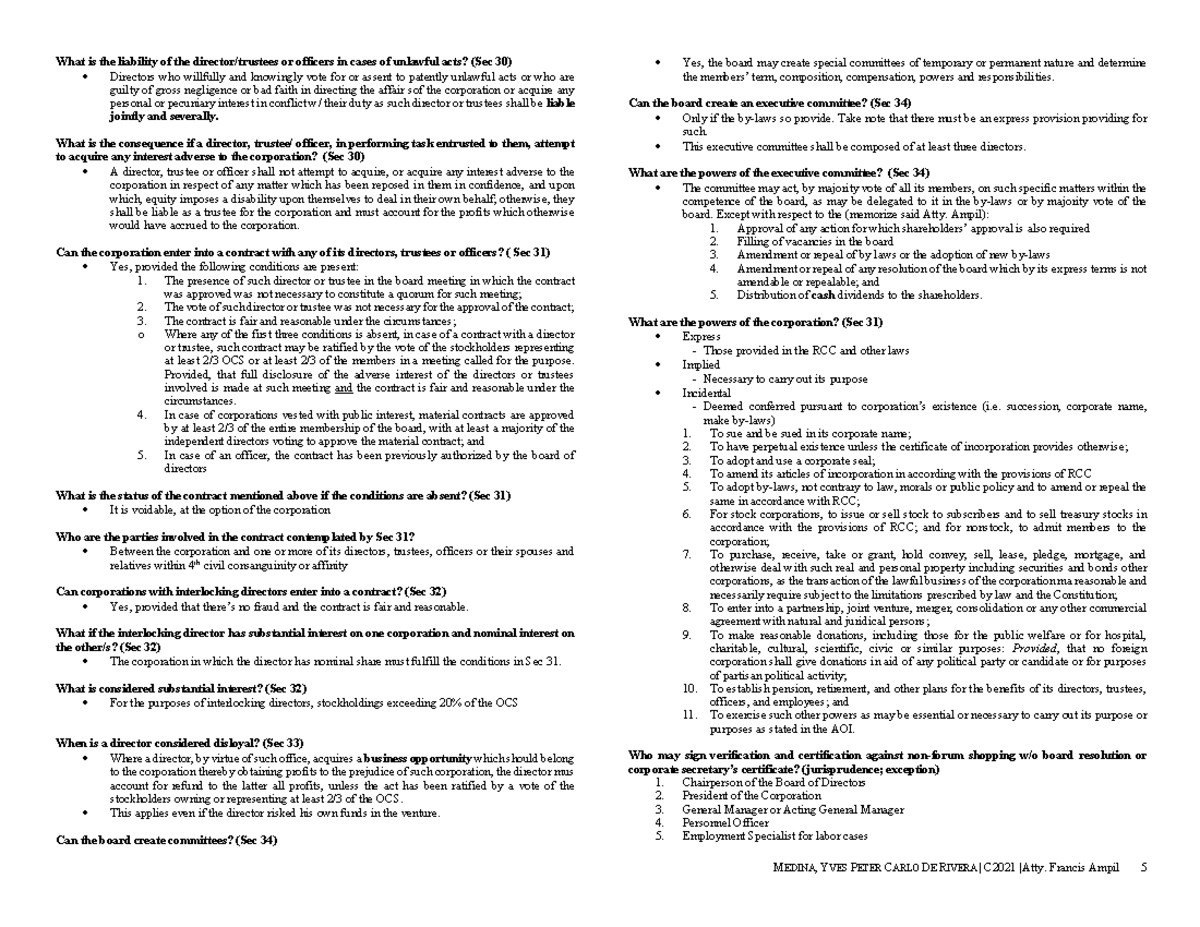 Title 4 to 7 - notes law - What is the liability of the director ...