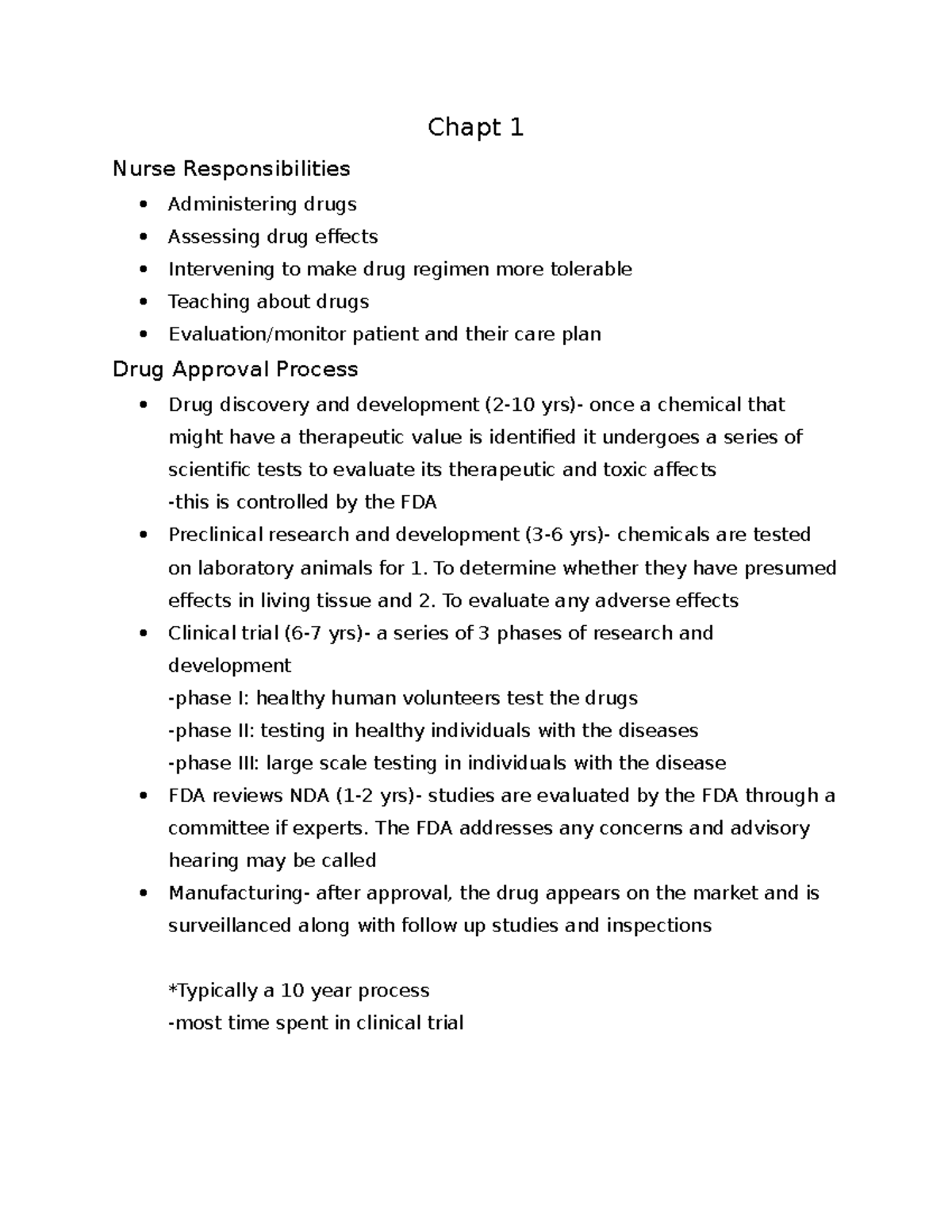 Pharm Chapter 1 - Chapt 1 Nurse Responsibilities Administering drugs ...