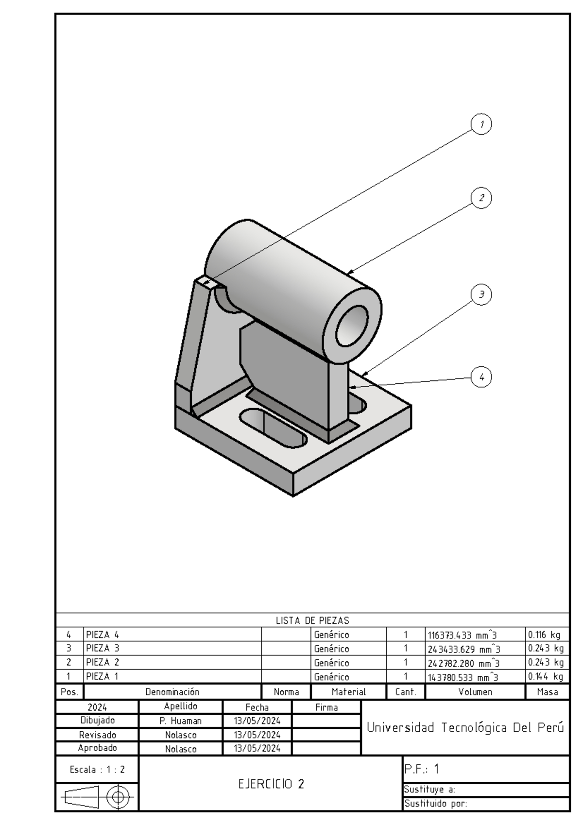 Ejercicio-s07 - DSADASDAD - LISTA DE PIEZAS 4 PIEZA 4 Genérico 1 116373 ...