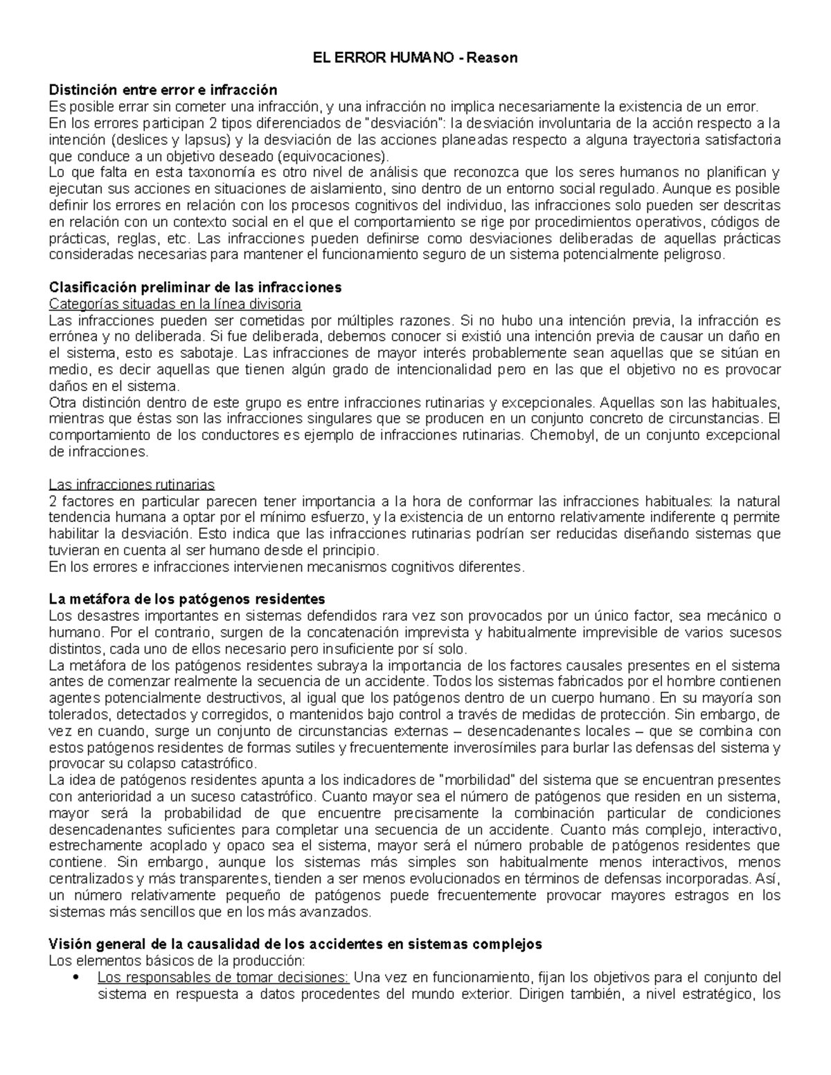 EL Error Humano - Reason 17 - EL ERROR HUMANO - Reason Distinción entre ...