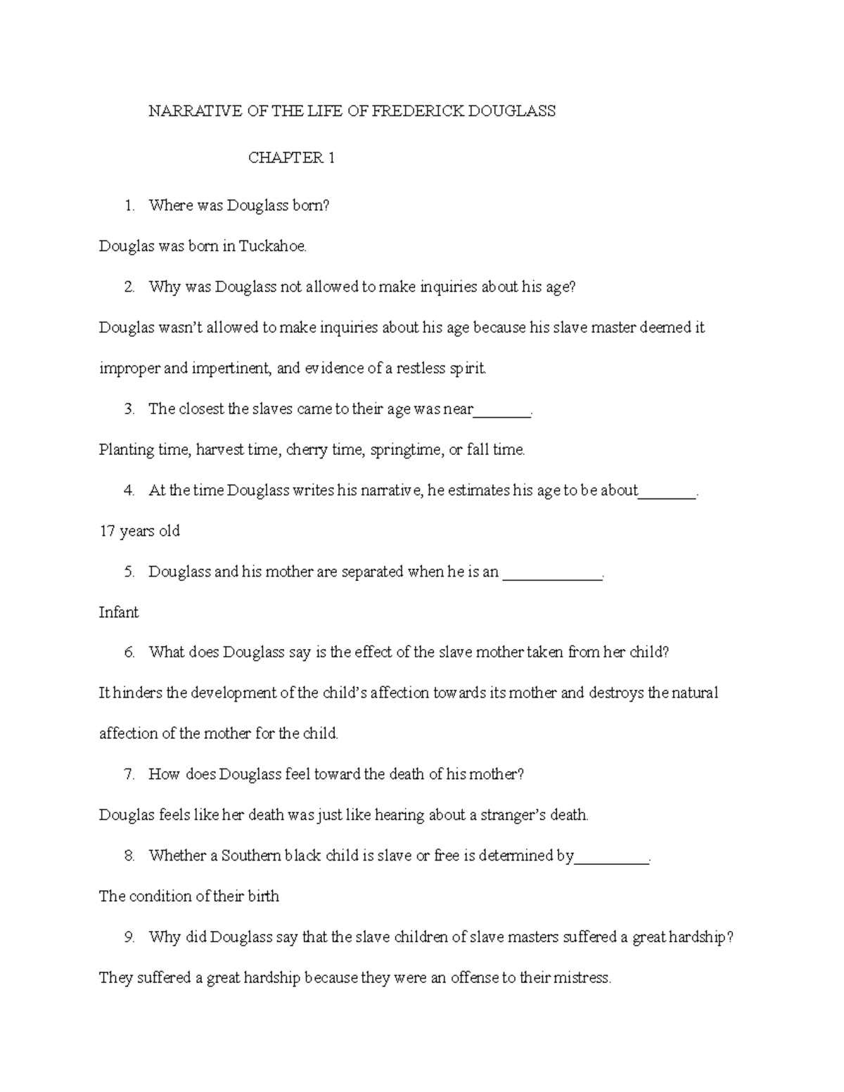 Narrative OF THE LIFE OF Frederick Douglass - NARRATIVE OF THE LIFE OF ...