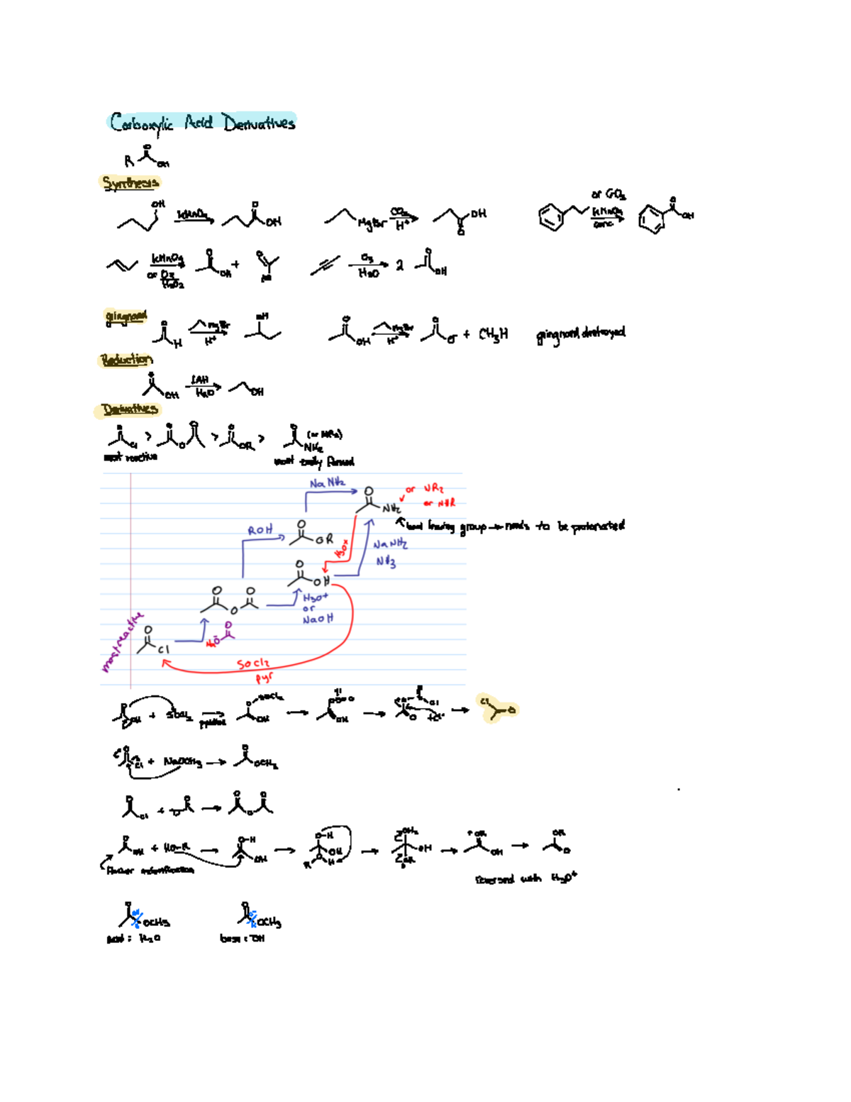 Chapter 21 - Carboxylic Acid Derivatives - CHEM 334/L - Studocu