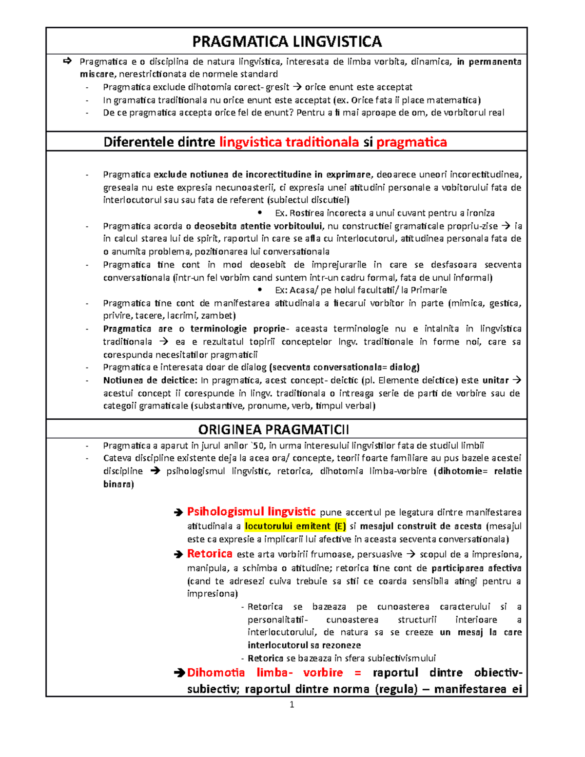 Pragmatica lingvistica - PRAGMATICA LINGVISTICA Pragmatica e o ...