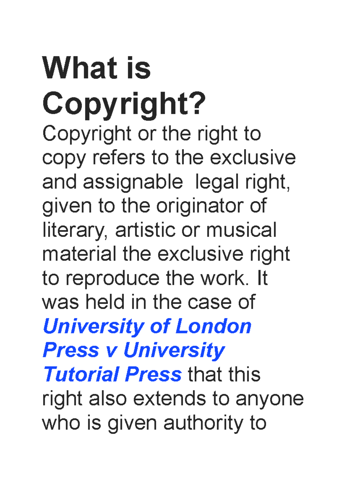 Introduction to Copyright - What is Copyright? Copyright or the right ...