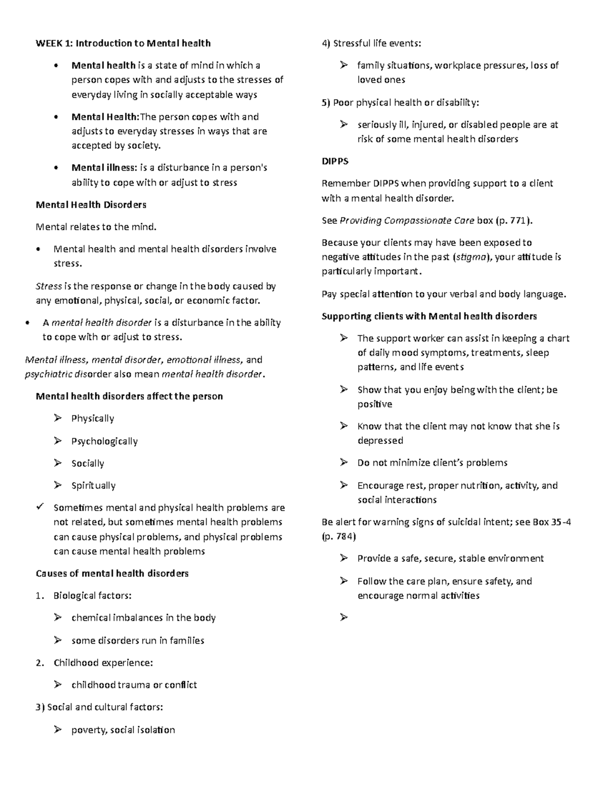 Lecture Mental Health - WEEK 1: Introduction to Mental health - Mental ...