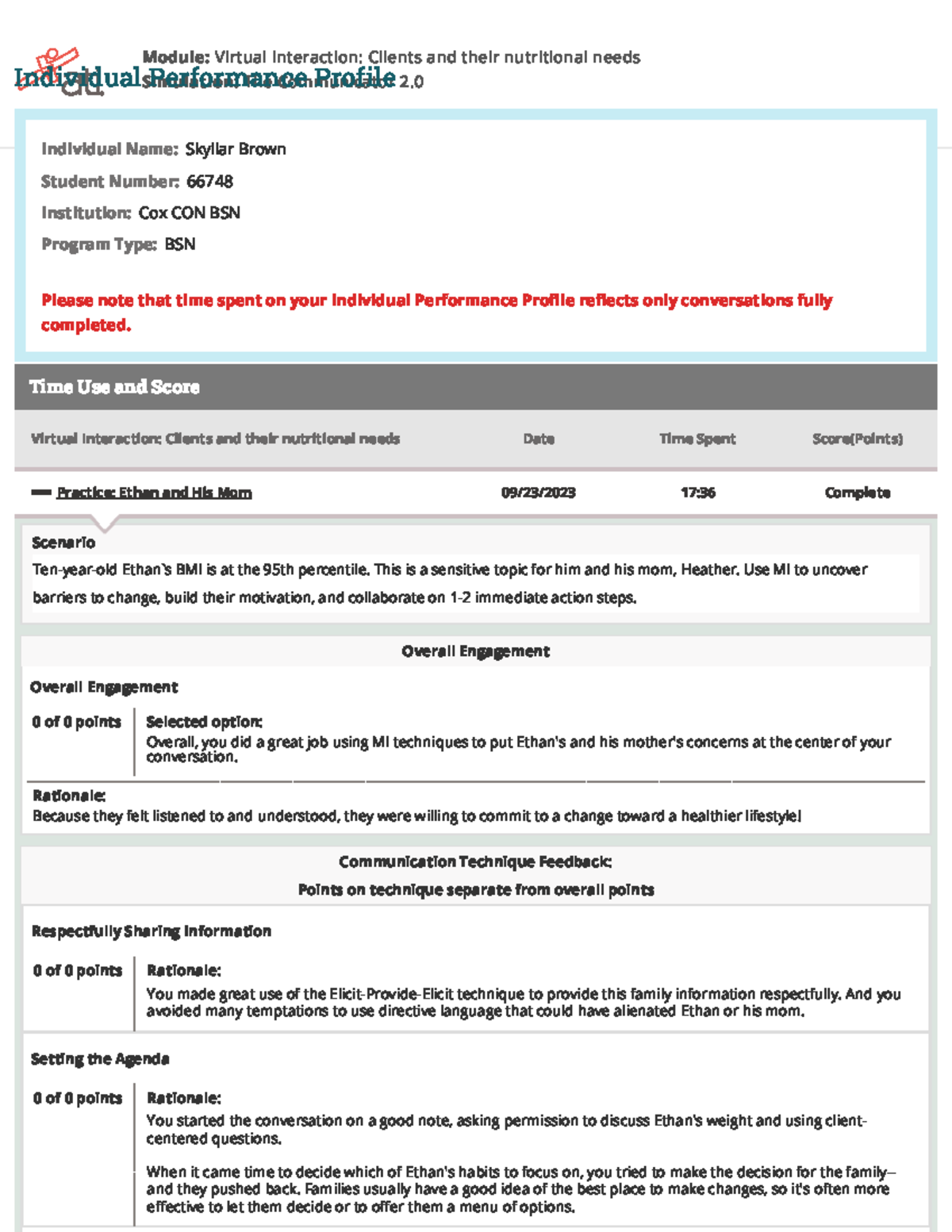 Simulation Results - ATI - Module: Virtual Interaction: Clients and their nutritional needs ...