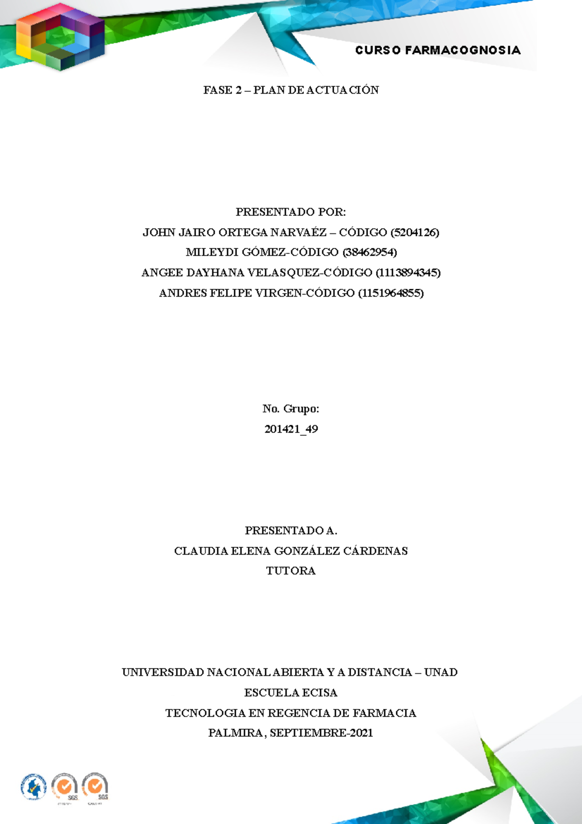 Tarea- 2 -farmacognosia, Farmacoergasia y sus características ...