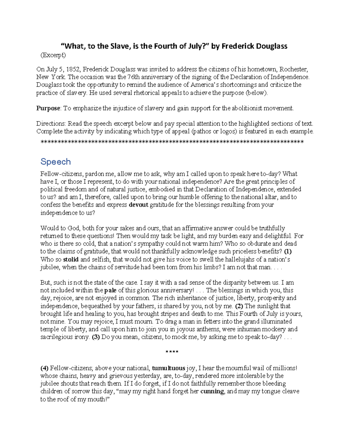 Annotated-9.25 - yes - ìWhat, to the Slave, is the Fourth of July?î by ...