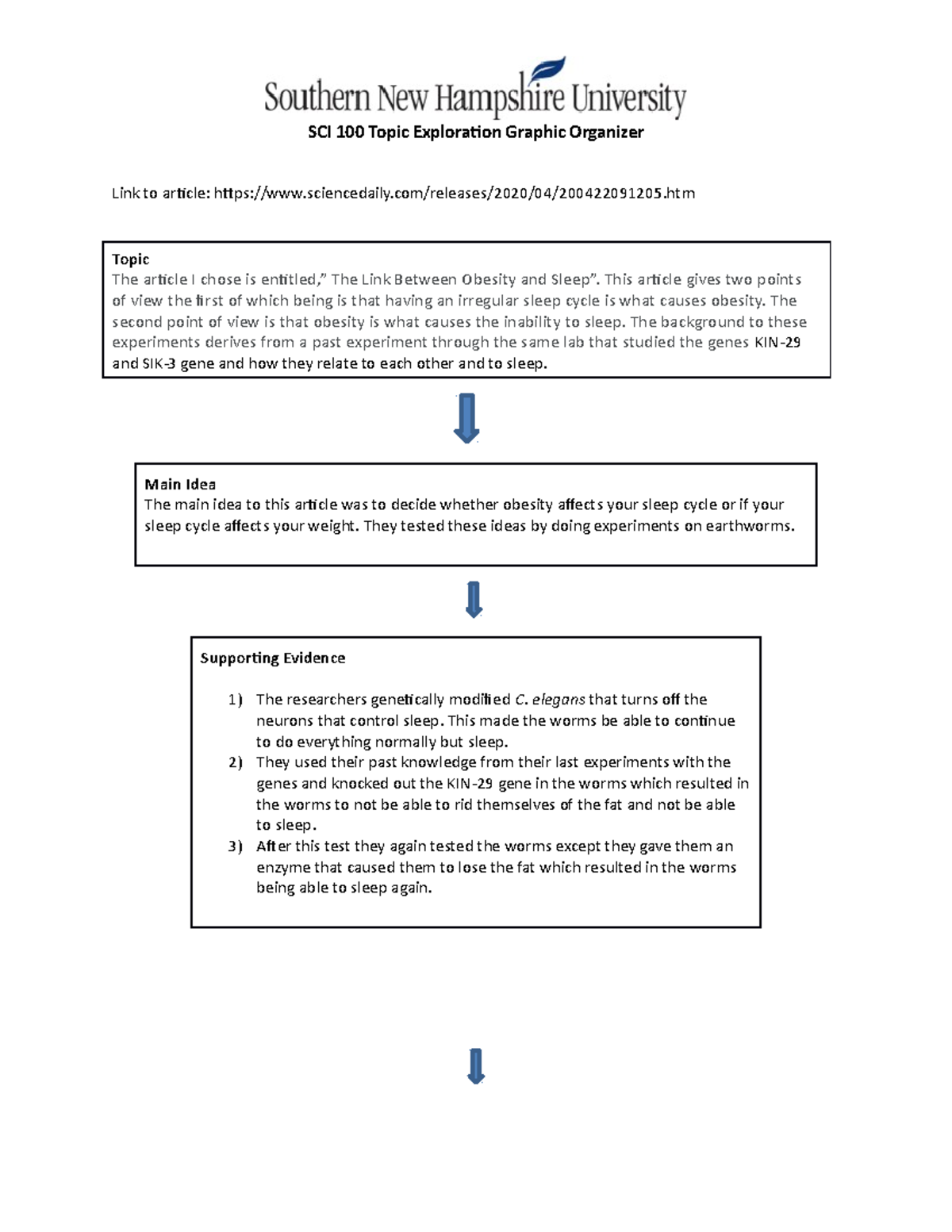 2.2 Project 1 - Topic Exploration Sheet - SCI 100 Topic Exploration ...