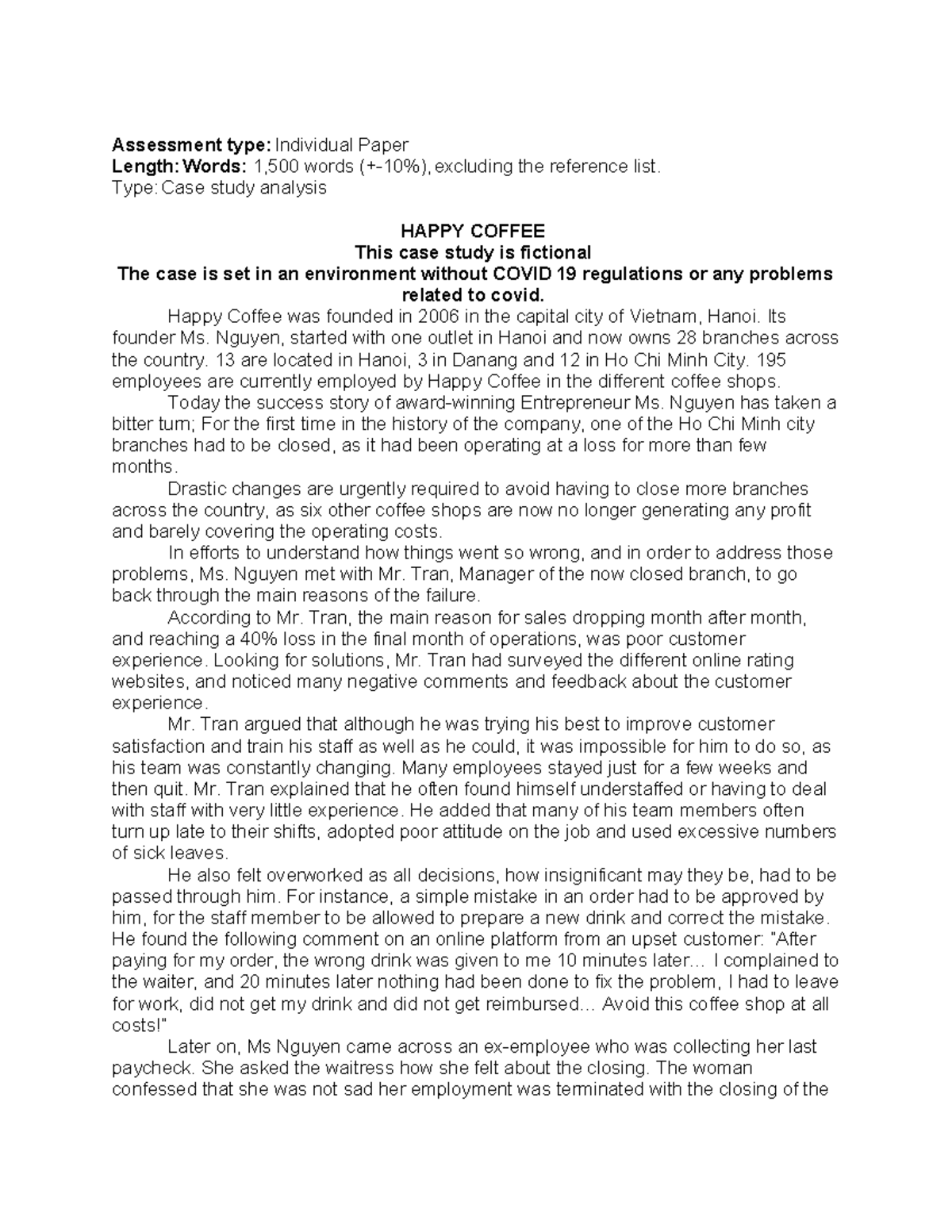 UEH HRM Final exam - ádfasdf - Assessment type: Individual Paper Length ...