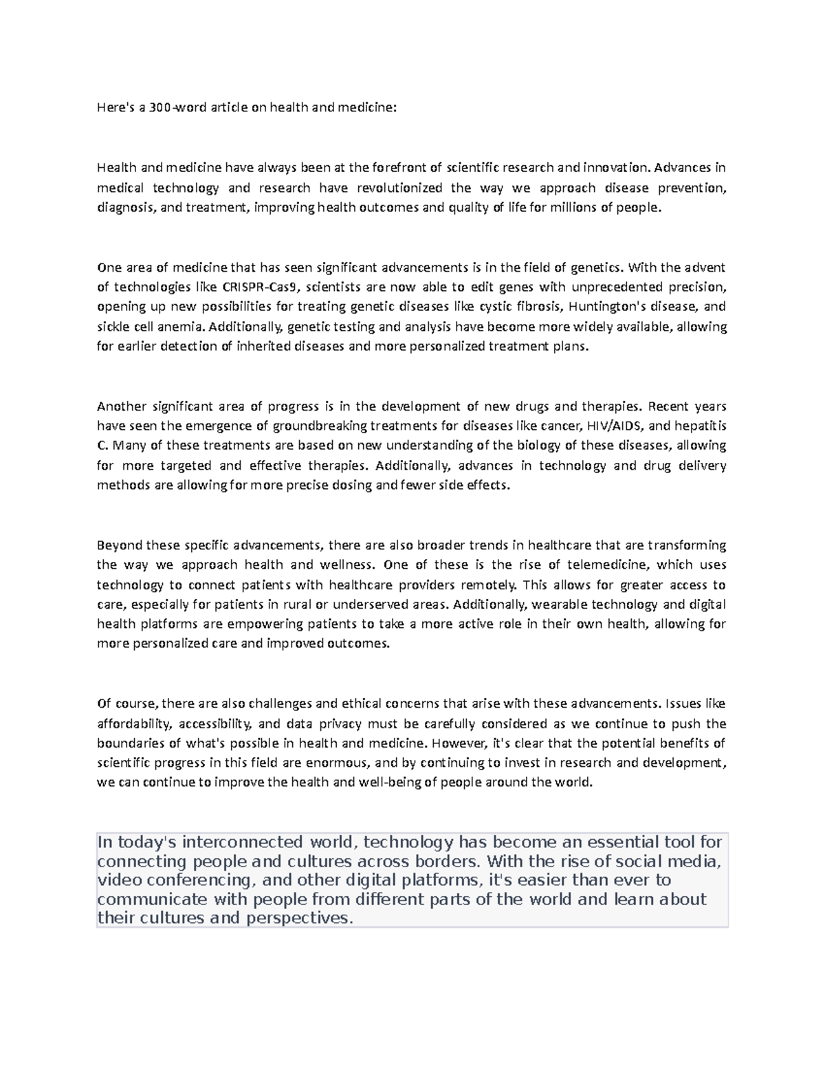 Here - this about application of sci - Here's a 300-word article on ...