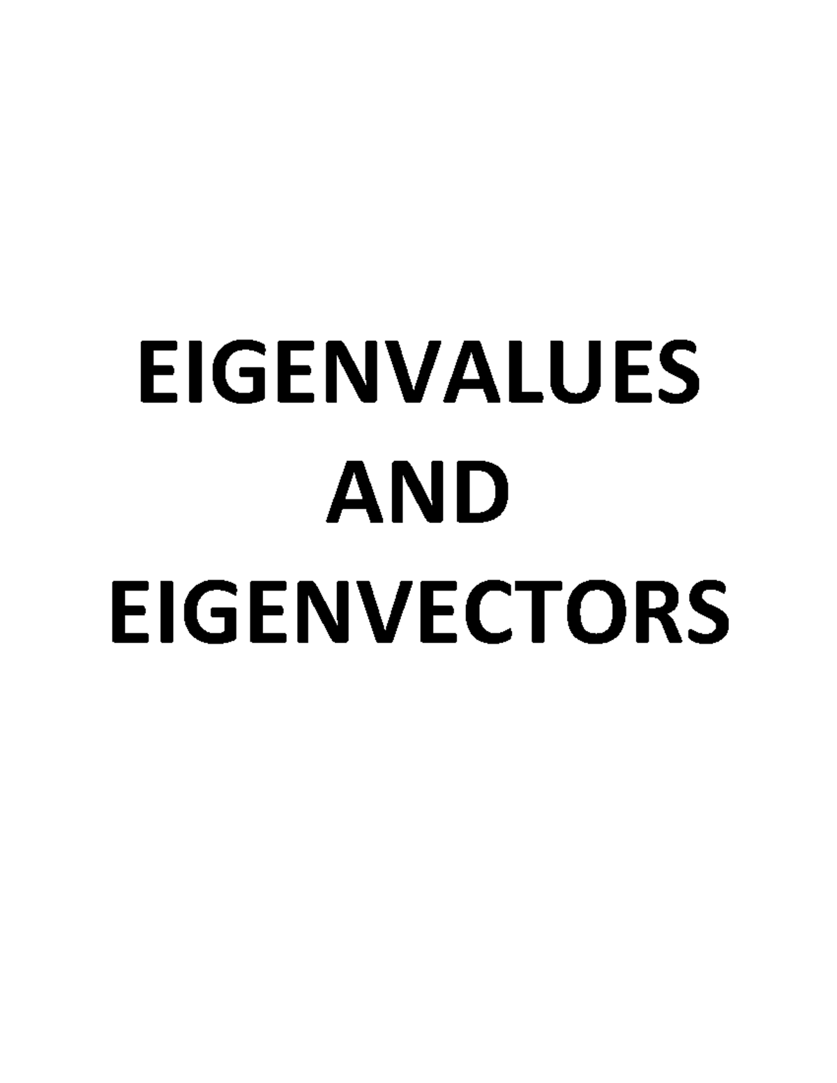 3 Summary Vectors And Matrices Eigenvalues And Eigenvectors Def