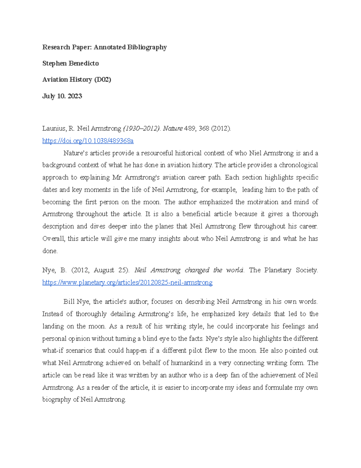 Research Paper Annotated Bibliography - Research Paper: Annotated ...