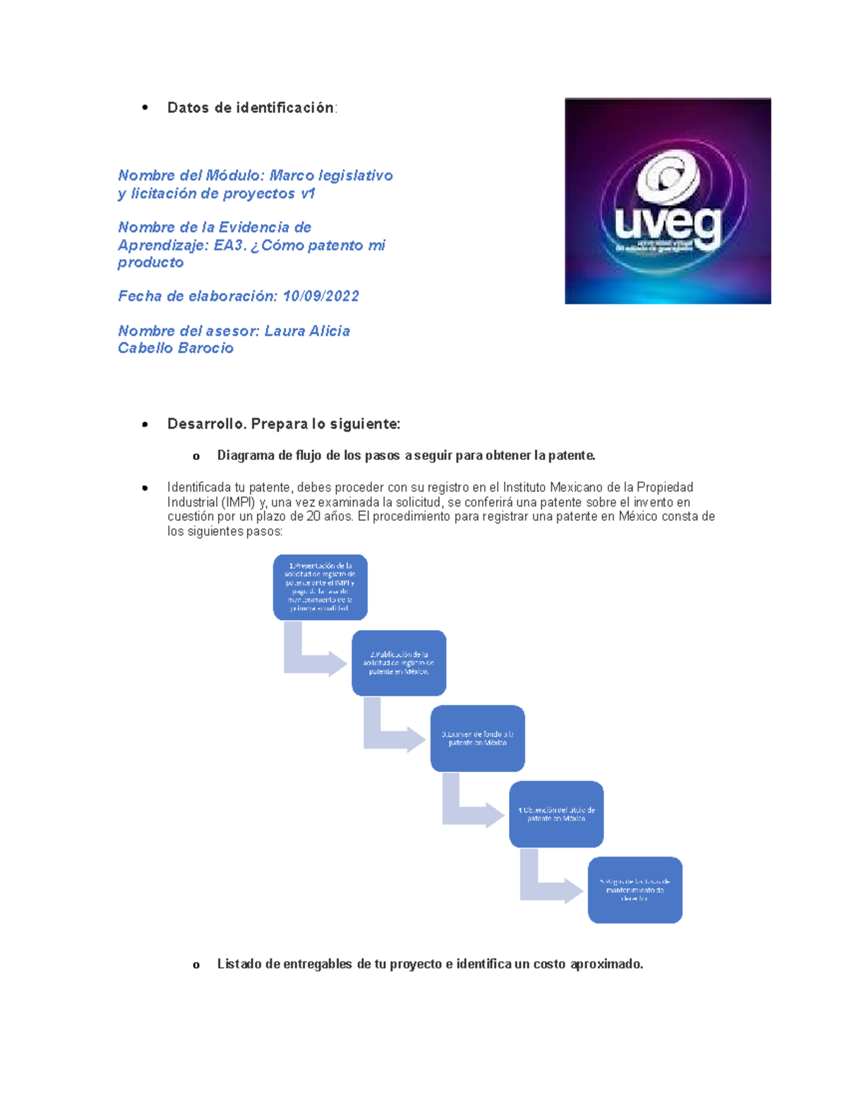 Patente - Datos de identificación : Nombre del Módulo: Marco ...