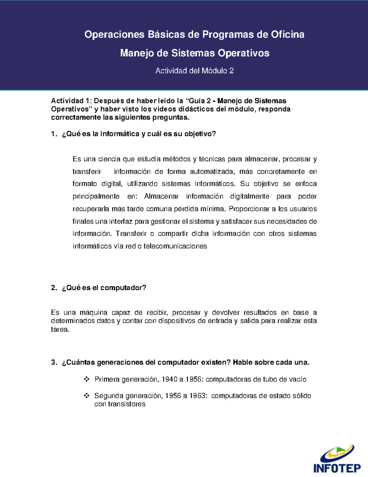 Actividad - Módulo 2 (1) luisana - Manejo de Sistemas Operativos Actividad del Módulo 2 ...