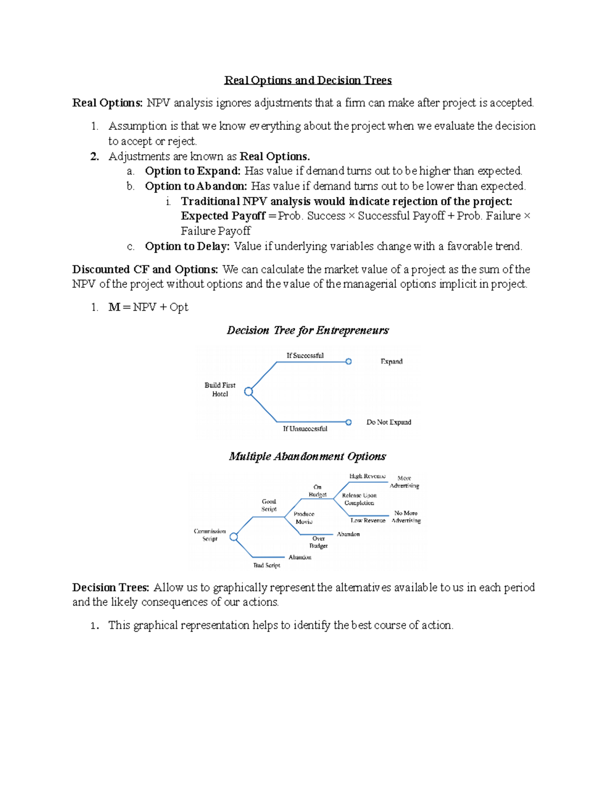 Unit 5 - Professor Martin R. Thomas - Real Options and Decision Trees ...