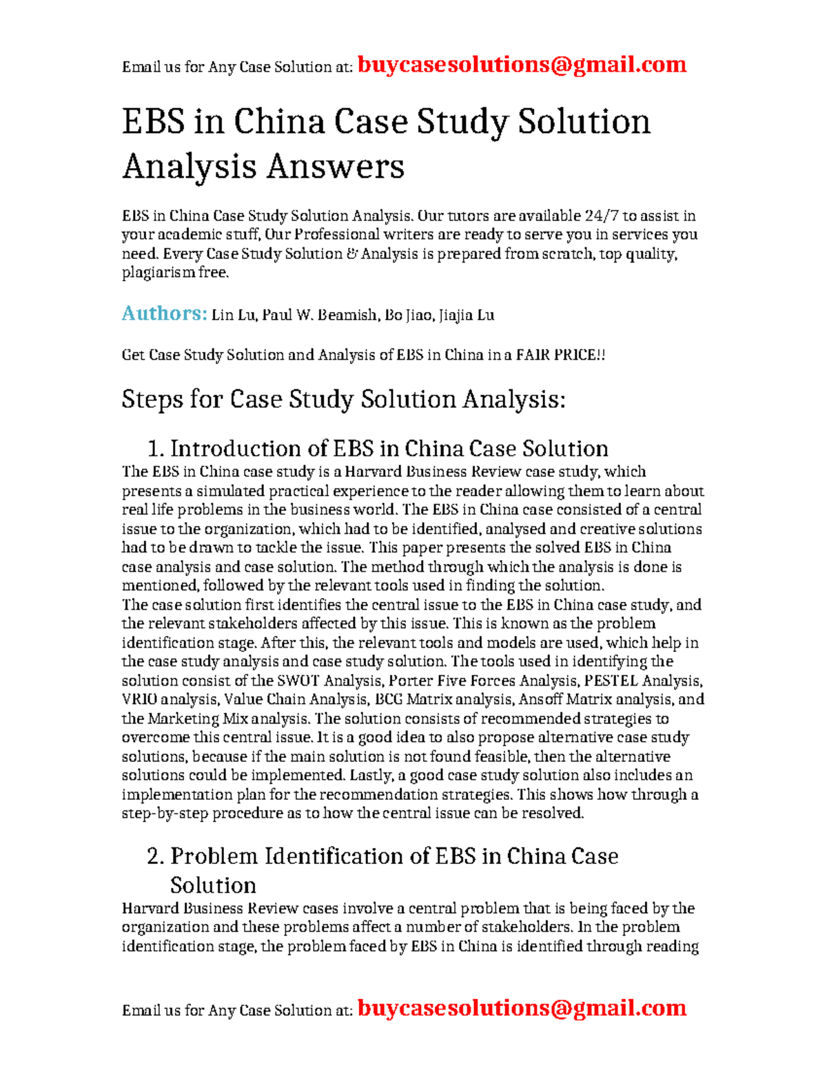 EBS in China Case Study Solution Analysis - Our tutors are available 24 ...