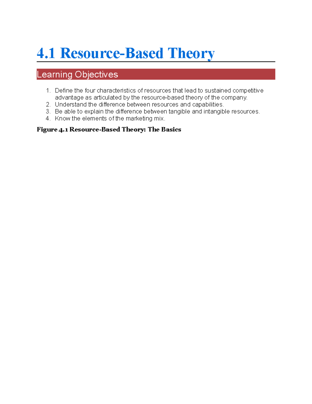 4.1 Resource-Based Theory - Strat Management Lecture Notes - 4 Resource ...