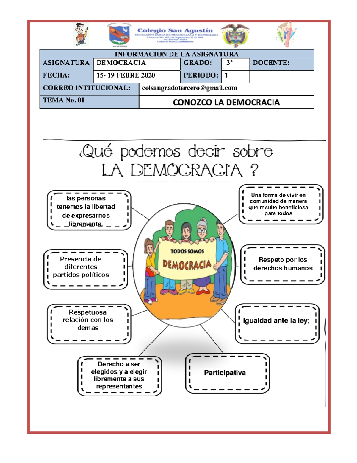 GUIA No. 1 Democracia - actividad - INFORMACION DE LA ASIGNATURA ...