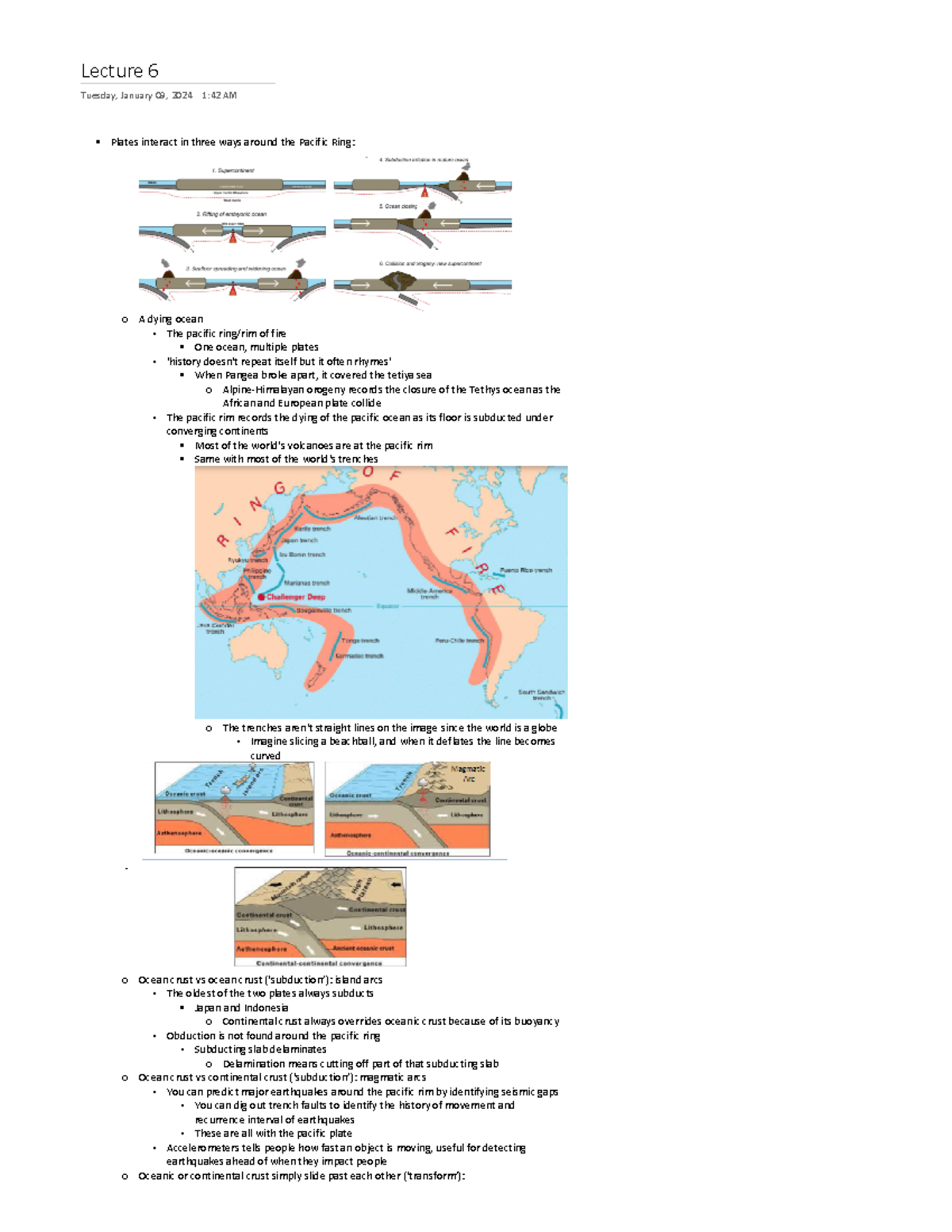 Planet Earth Notes - 6 (Mature Ocean Basins) - Lecture 6 Tuesday ...