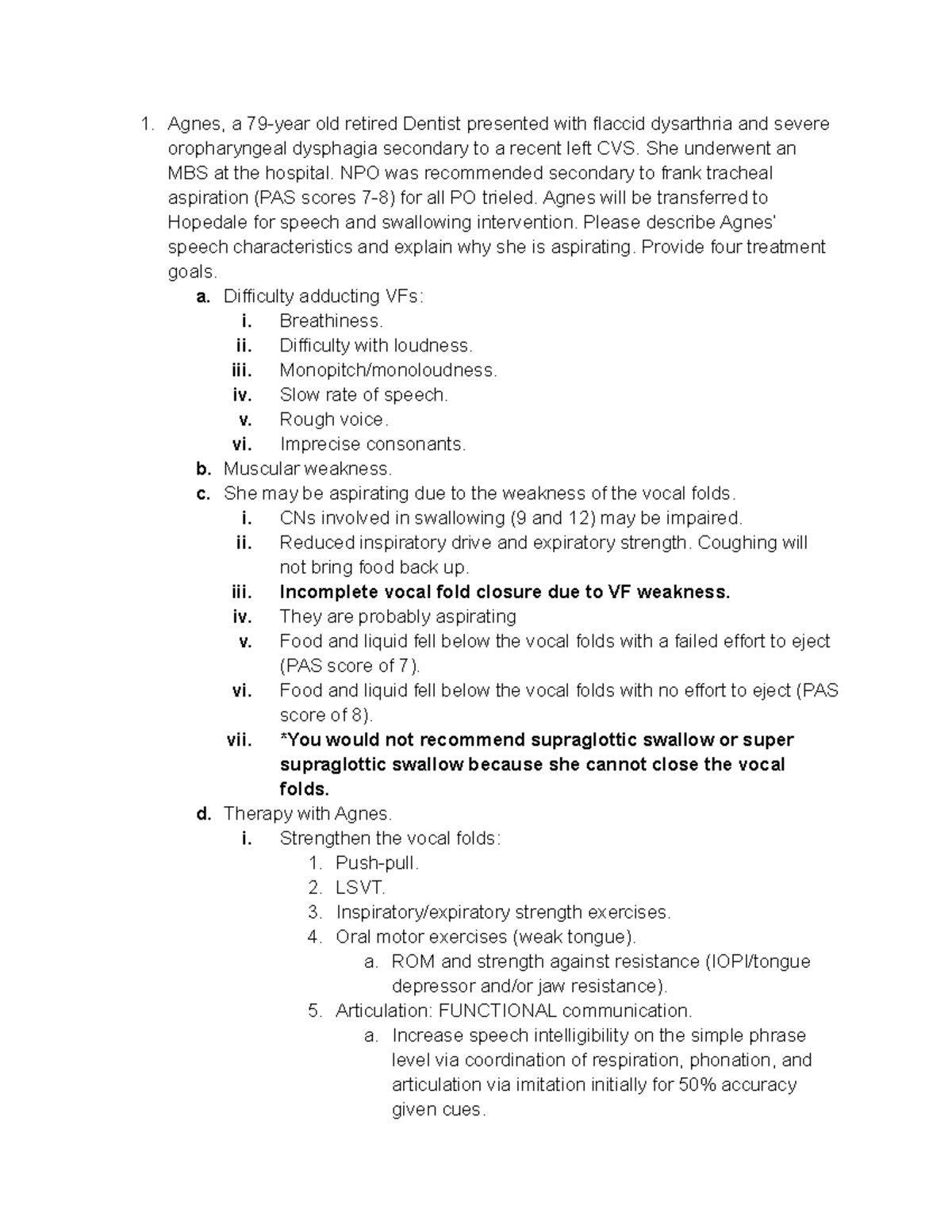 Dysphagia Acquired MSD Review - Agnes, a 79-year old retired Dentist ...