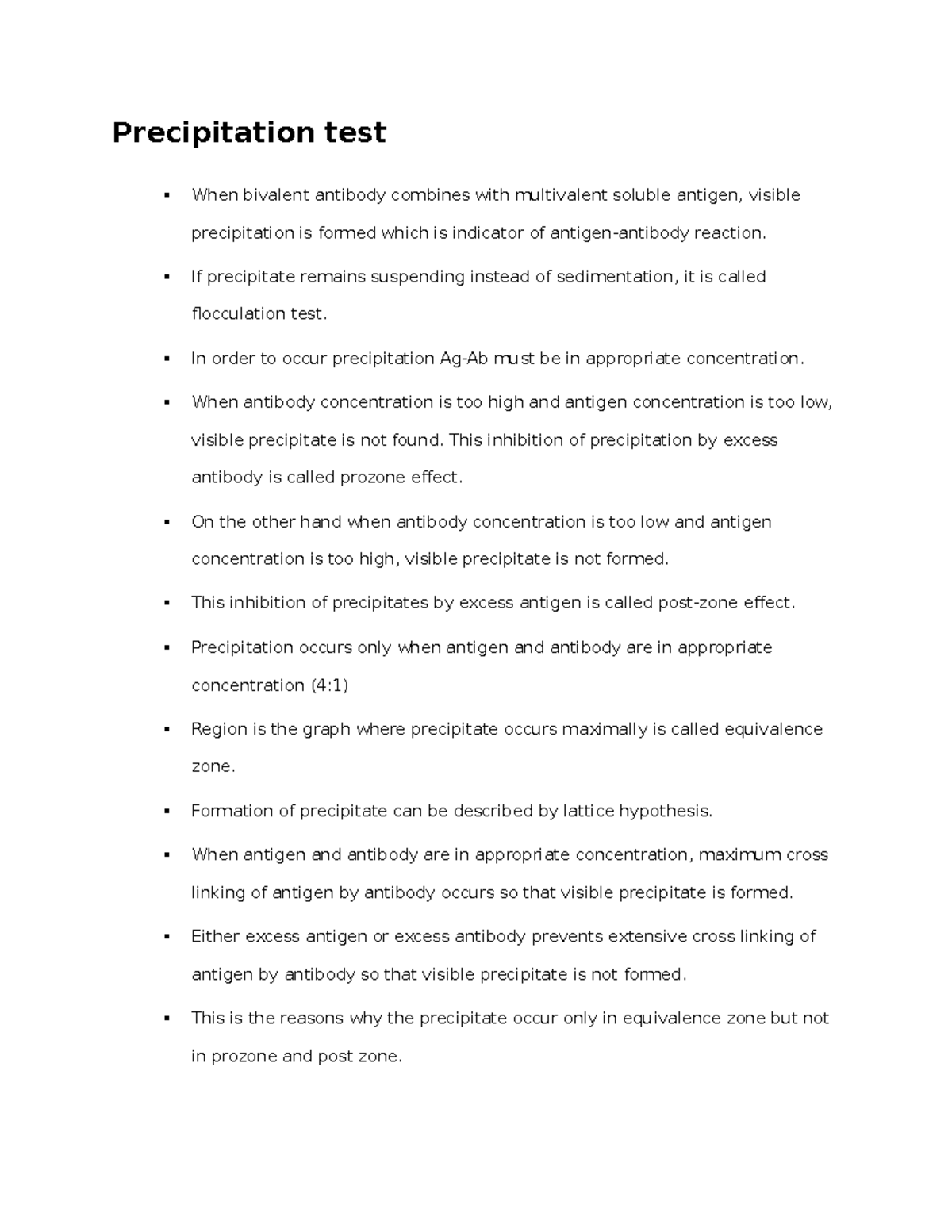 Biology Science 276 - Precipitation test When bivalent antibody ...