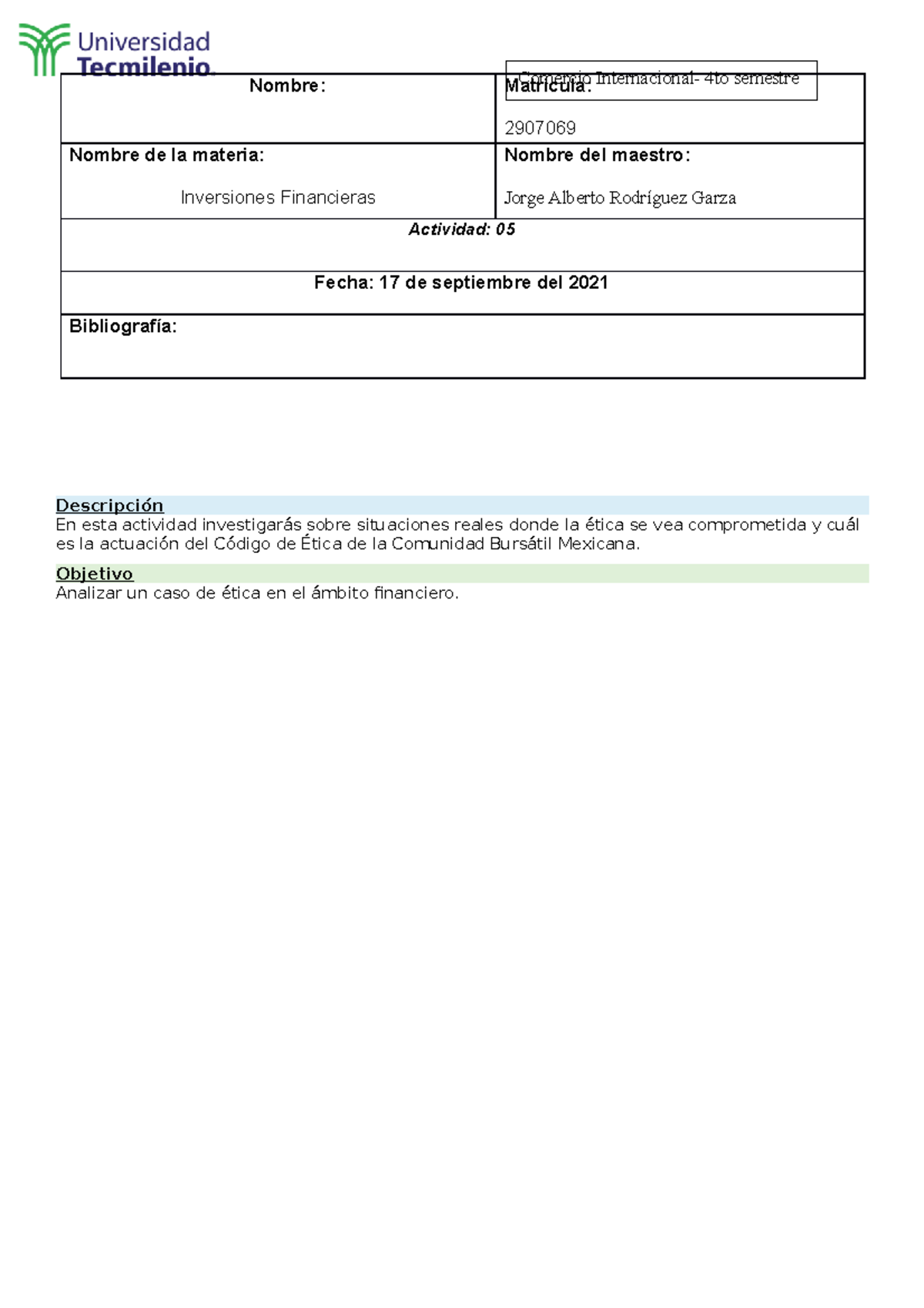 Inversiones financieras - Actividad 5 2021-2022 actividad - Nombre ...