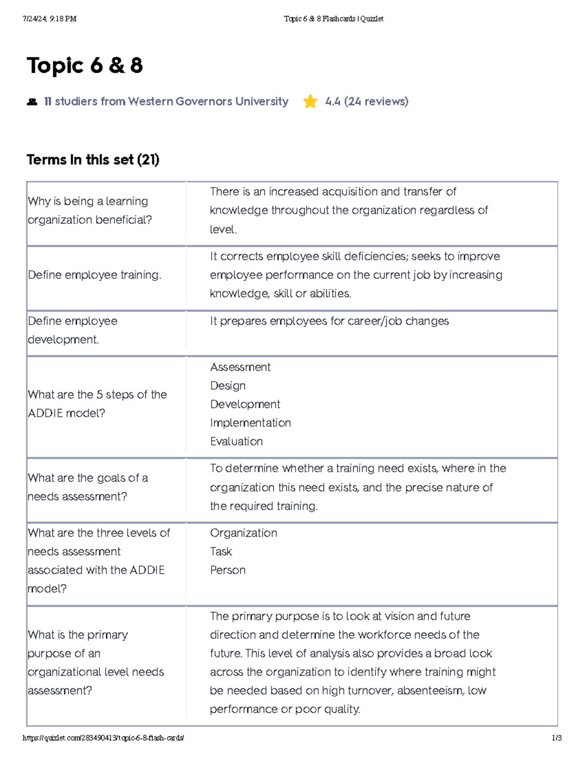 Topic 6 & 8 D351 - Study guide for OA - Topic 6 & 8 11 studiers from ...