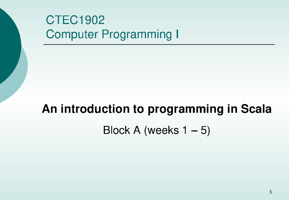 Block A-slides - Slides for lab 1 - CTEC Computer Programming I An ...