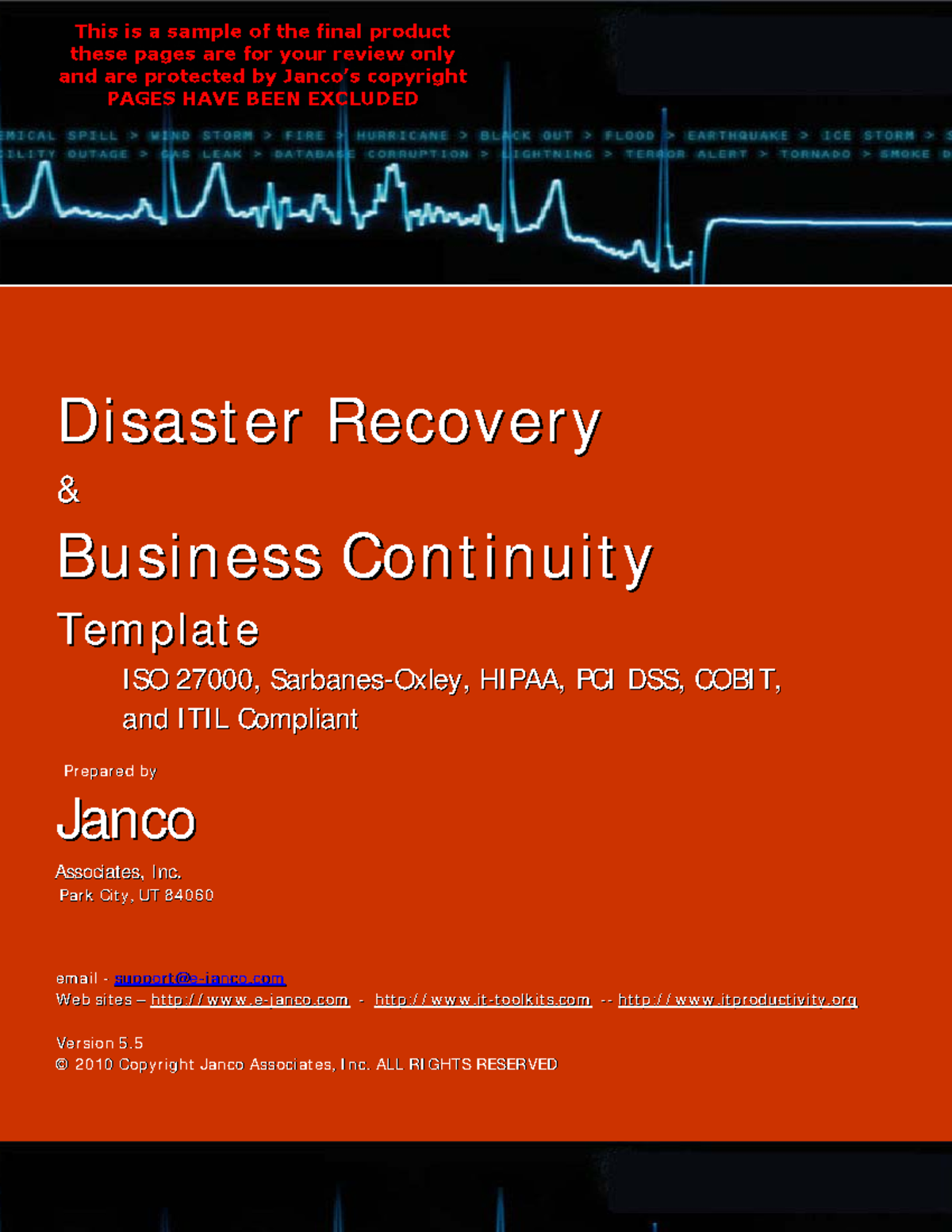 Disaster Recovery Plan Sample - DDii ssaasstt eerr RReeccoo vv eerr yy ...