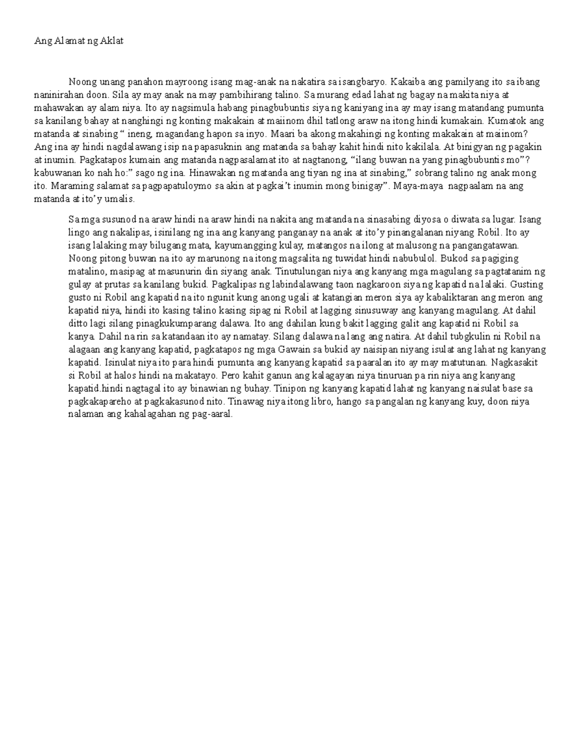 Ang Alamat ng Aklat - Ang Alamat ng Aklat Noong unang panahon mayroong ...