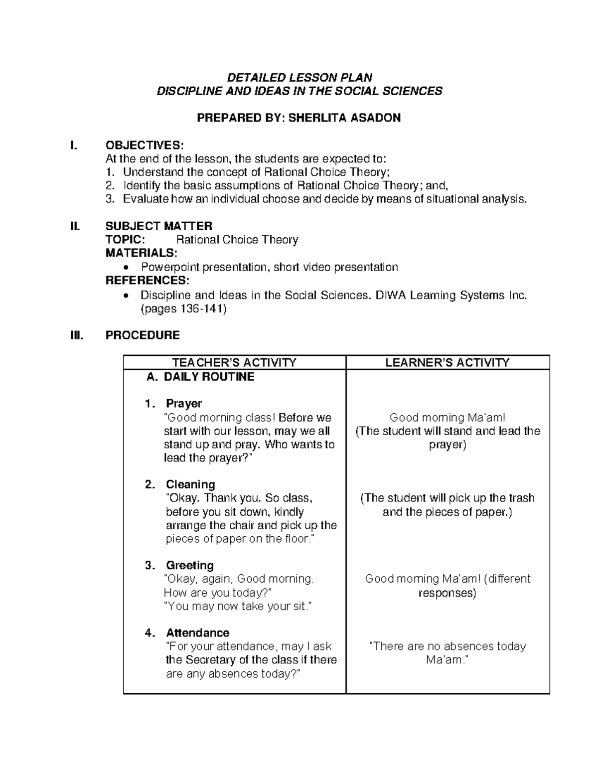 2019 0221 LP re RCT - detailed Lesson Plan for SHS - DETAILED LESSON ...
