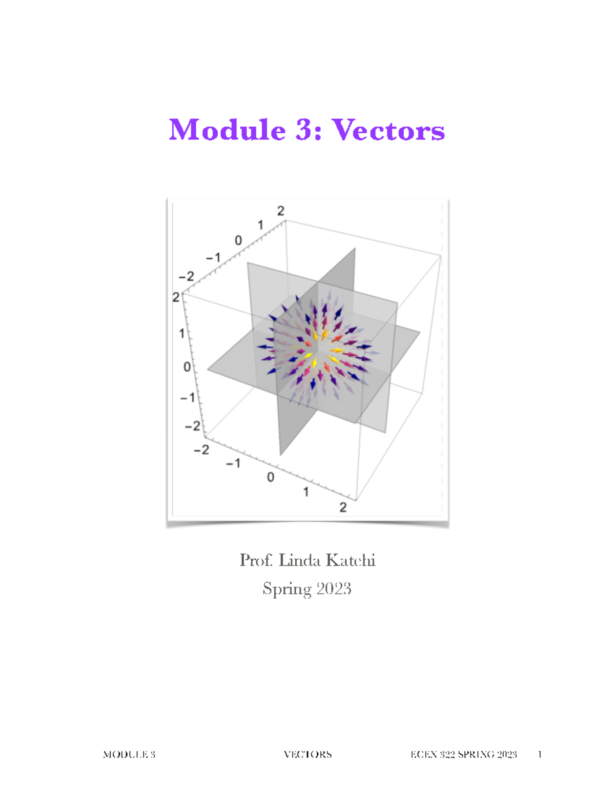 Vectors - Notes - Module 3: Vectors Prof. Linda Katehi Spring 2023 ...