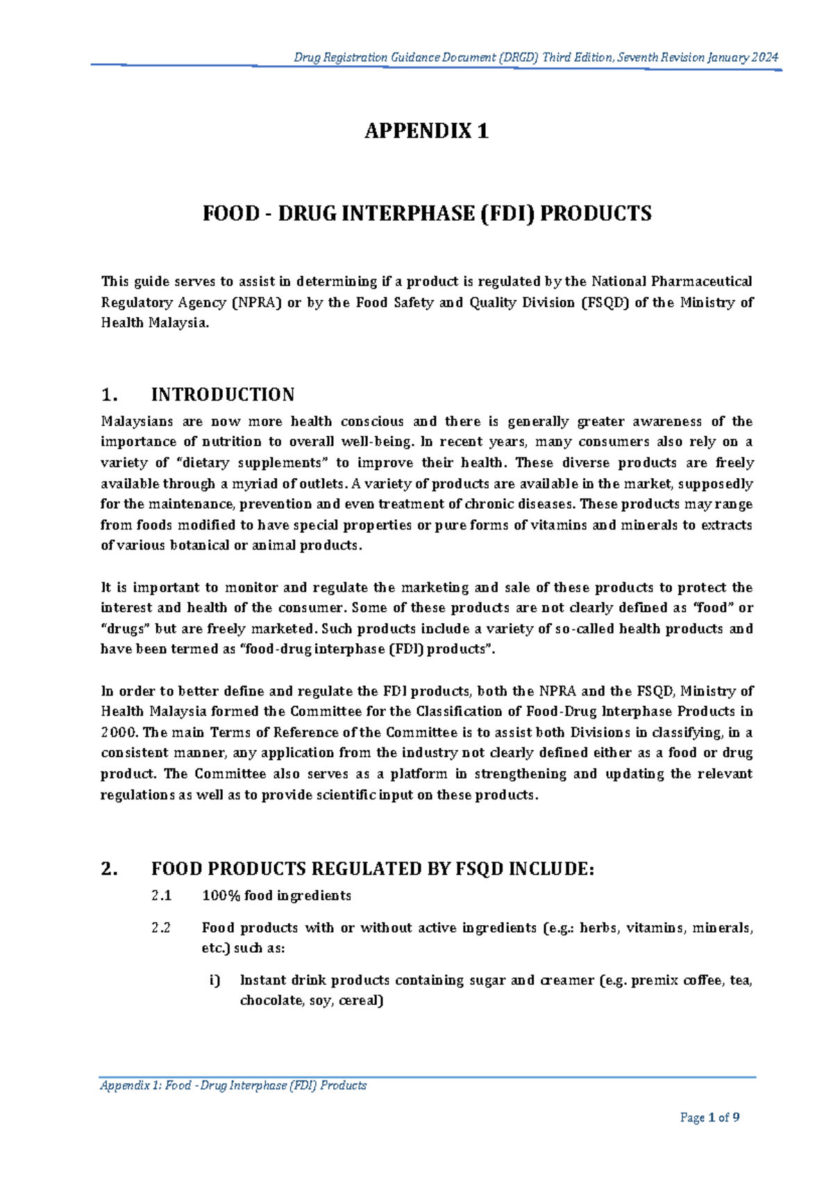 Appendix-1-Food-Drug-Interphase-FDI-Products Jan 24 - Appendix 1: Food ...