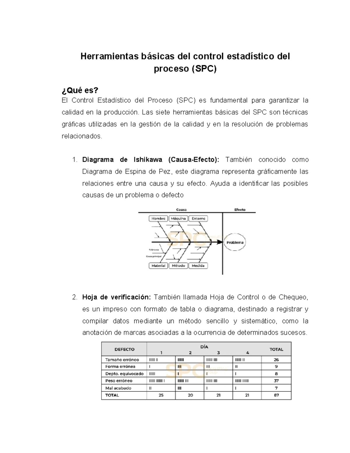 Ingenieria DE Calidad Graficas - Herramientas básicas del control estadístico del proceso (SPC ...