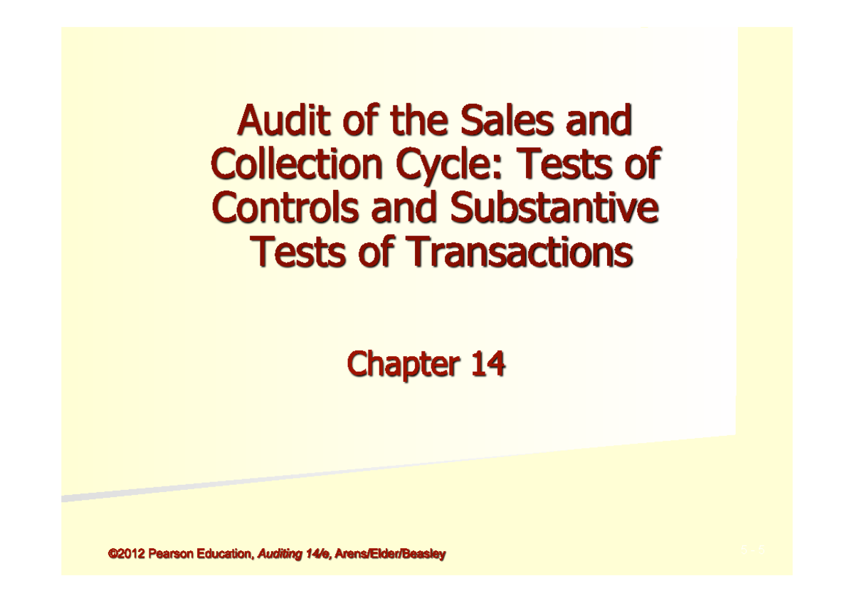 Arens 14e ch14 ppt ge - wasss wasss wasss wasss - 5 - Accounts Sales ...