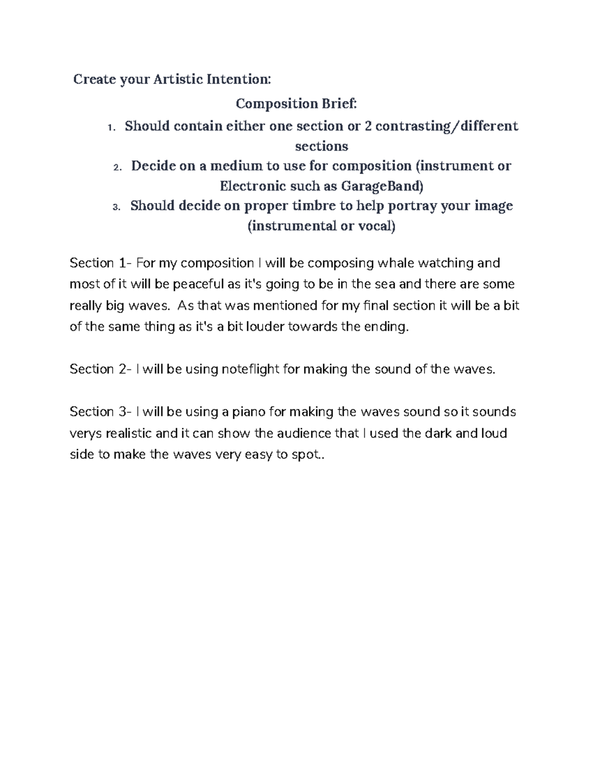 Create your Artistic Intention - Create your Artistic Intention ...