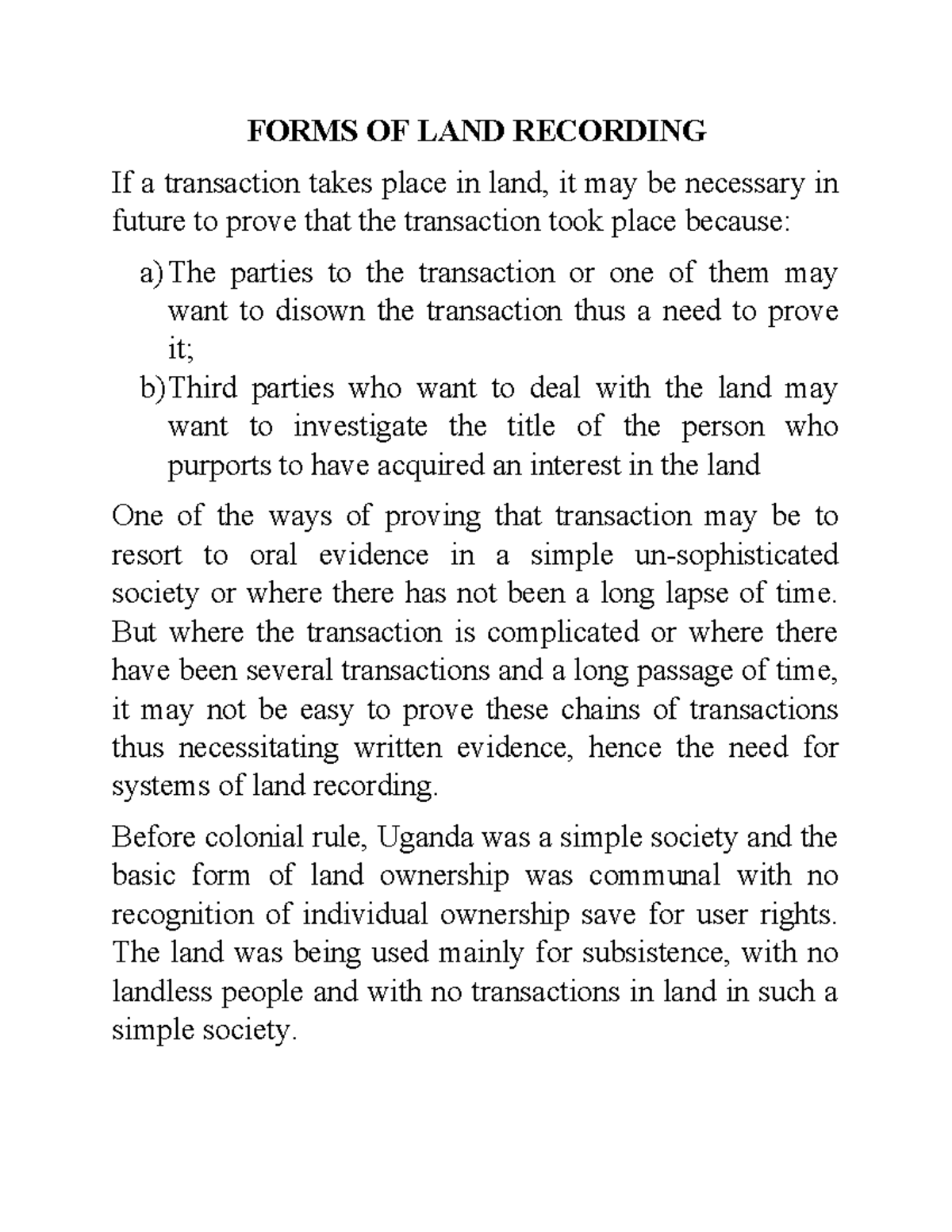 Forms OF LAND Recording - FORMS OF LAND RECORDING If a transaction ...