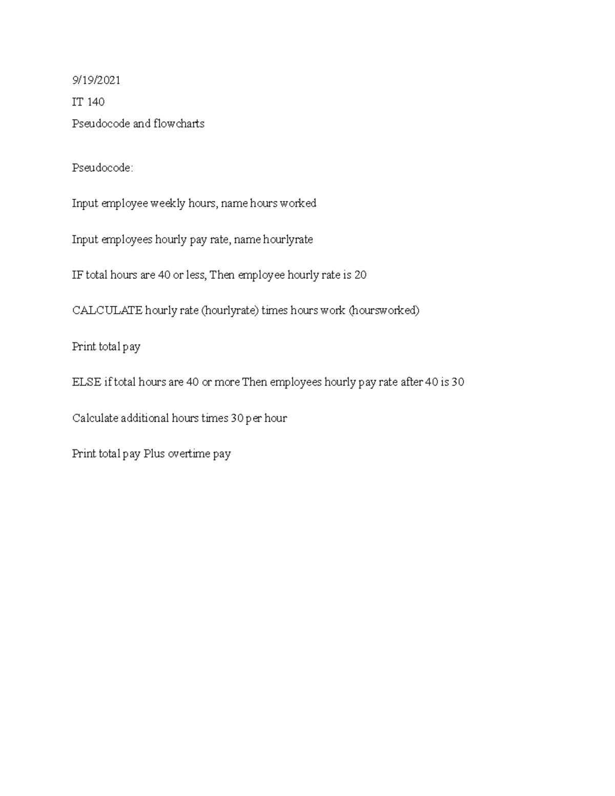 9 Notes 919 It 140 Pseudocode And Flowcharts Pseudocode Input 5352