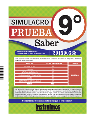 Examen de prueba Matematicas 8 -1 - 8. GRADO 2022 Tiempo de aplicación ...