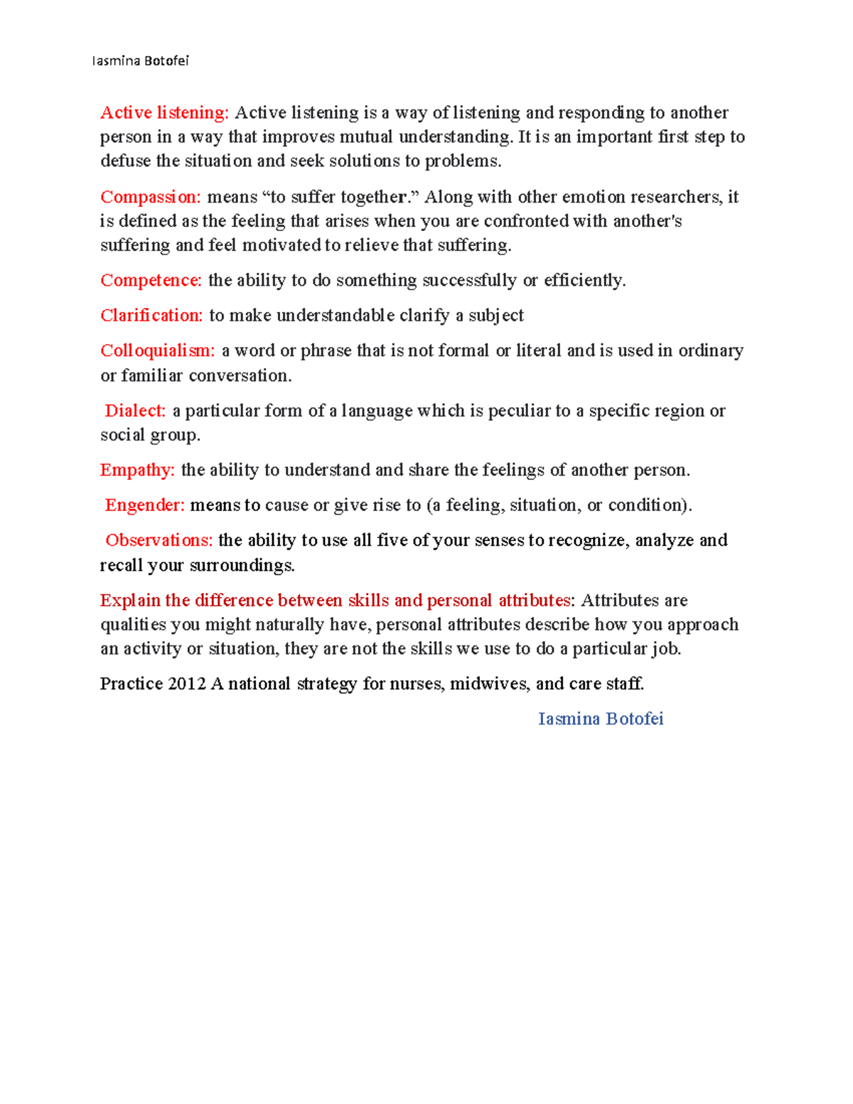 A.2 - assignment - recieved good - Active listening: Active listening ...