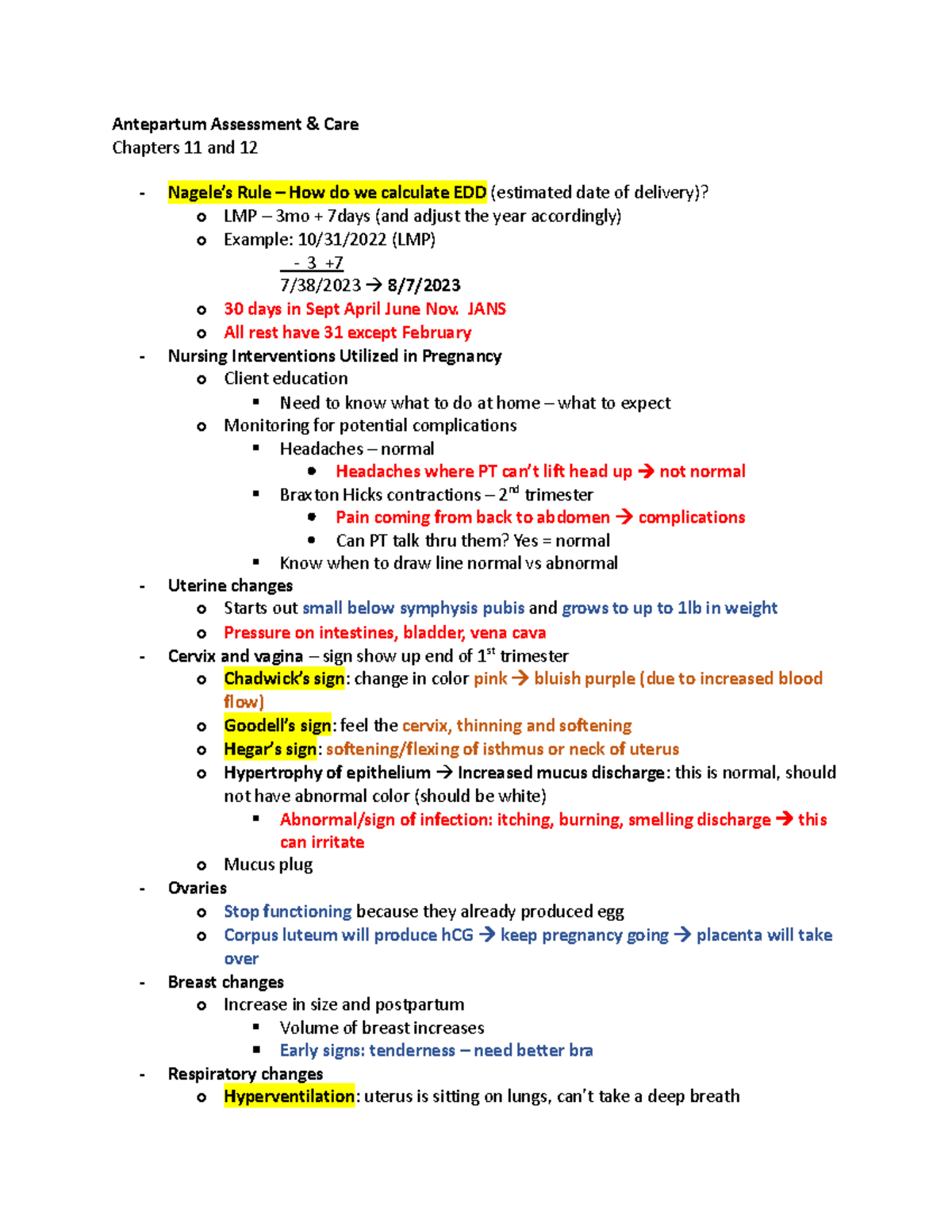 Lecture 6'Antepartum Assessment - Antepartum Assessment & Care Chapters ...