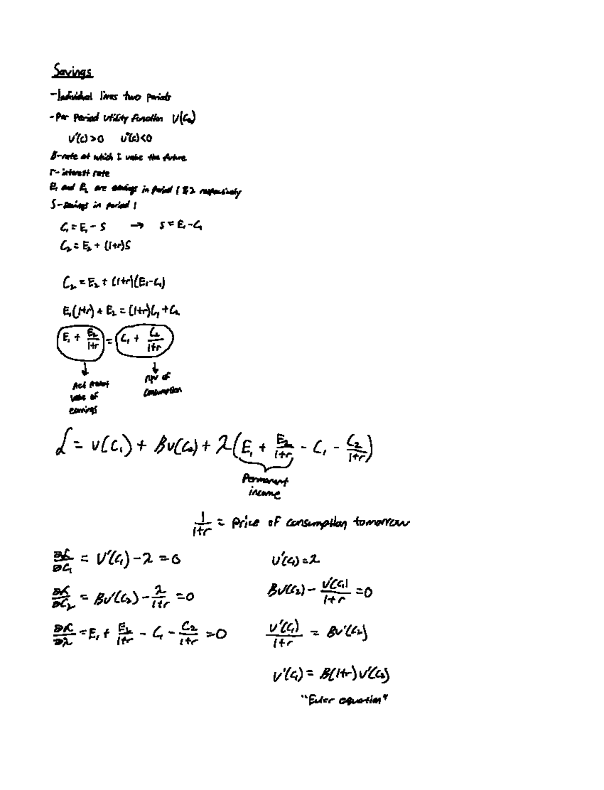 Savings and Behavioral Economics - avings individual livestwoperiods ...