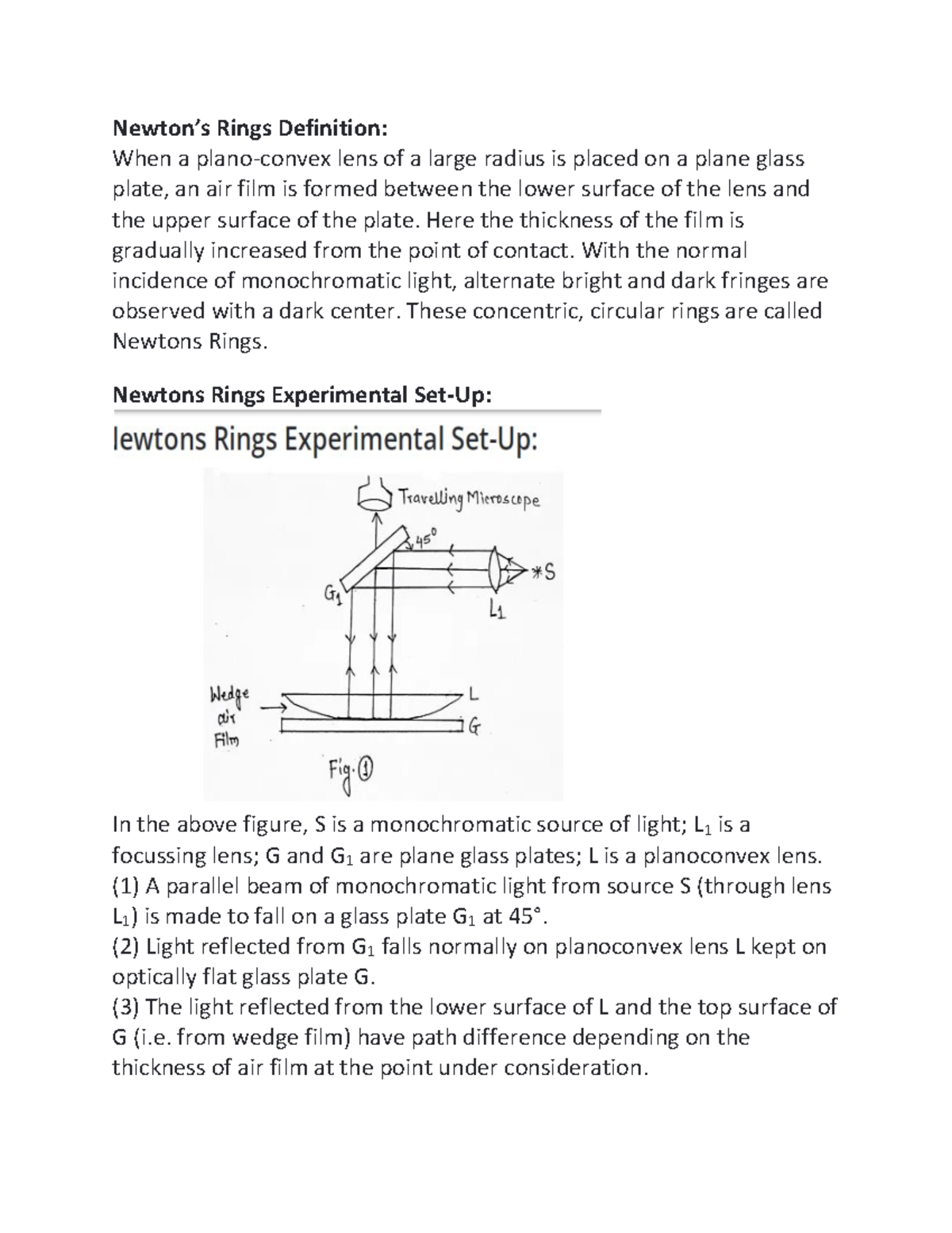 Newton rings - Newton’s Rings Definition: When a plano-convex lens of a large radius is placed ...