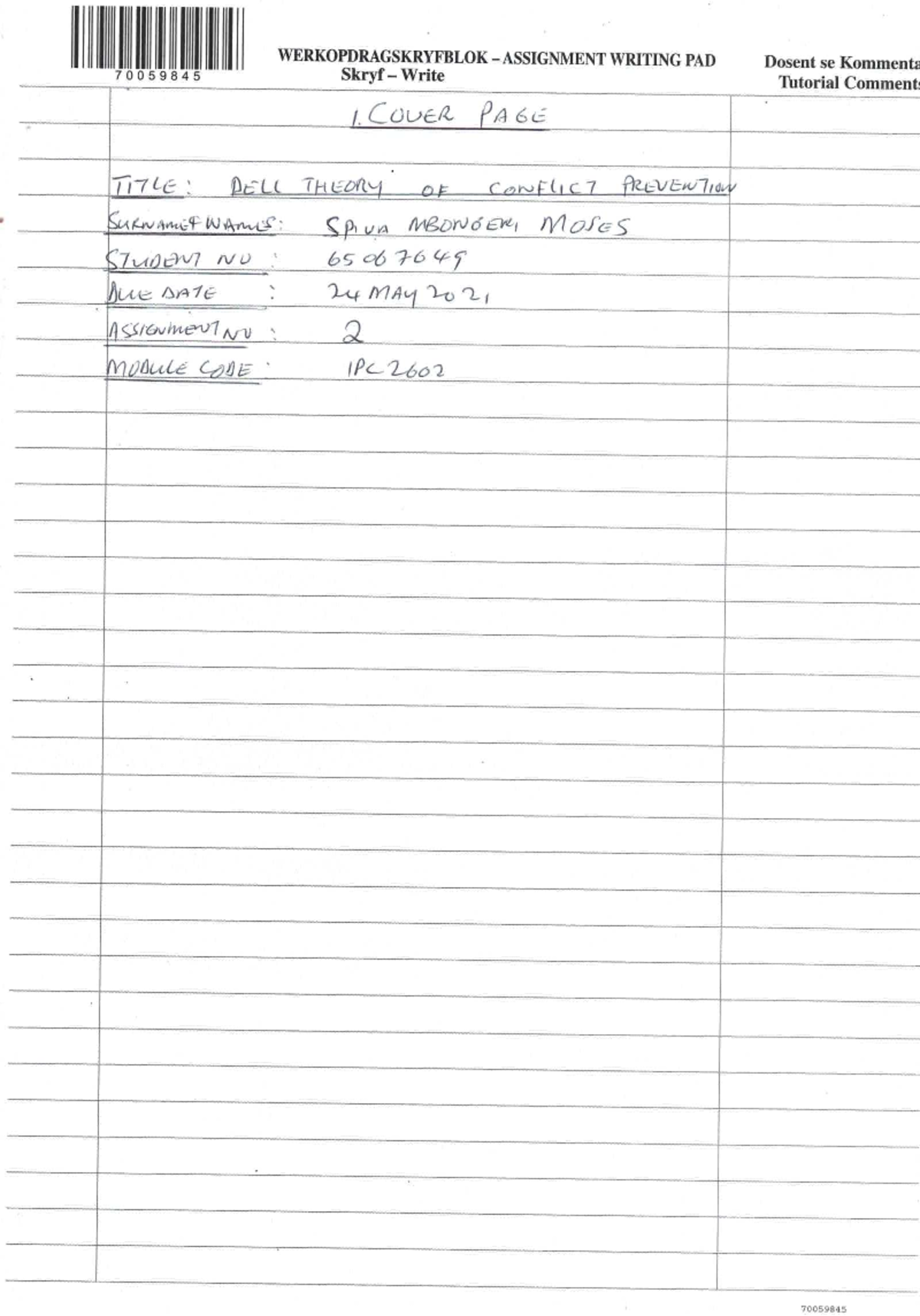 IPC2602 Assign TWO - IPC2602 - Studocu