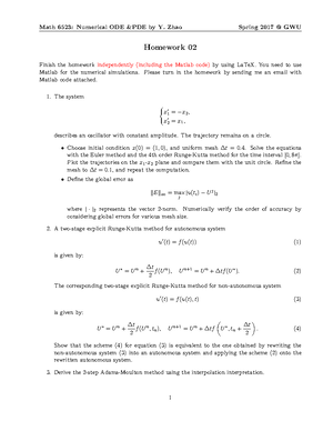 HW01 - Math 6523: Numerical ODE Y. Zhao Spring 2017 GWU Homework 01 ...